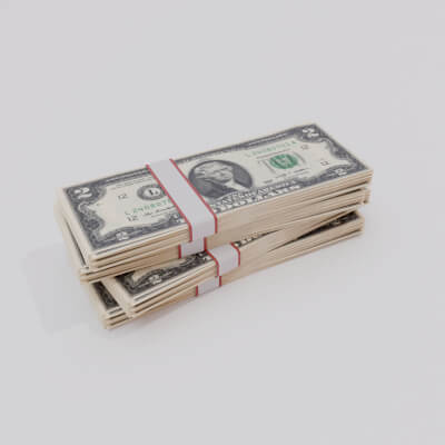 Two Dollar Currency USD - 3D Model by Arupsaha