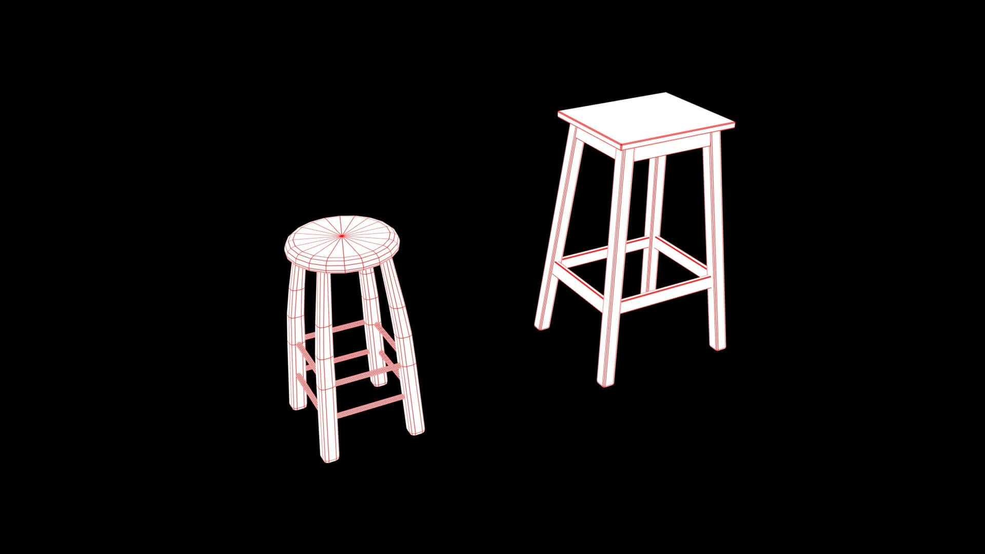 Wooden Stool - 3D Model by Arupsaha
