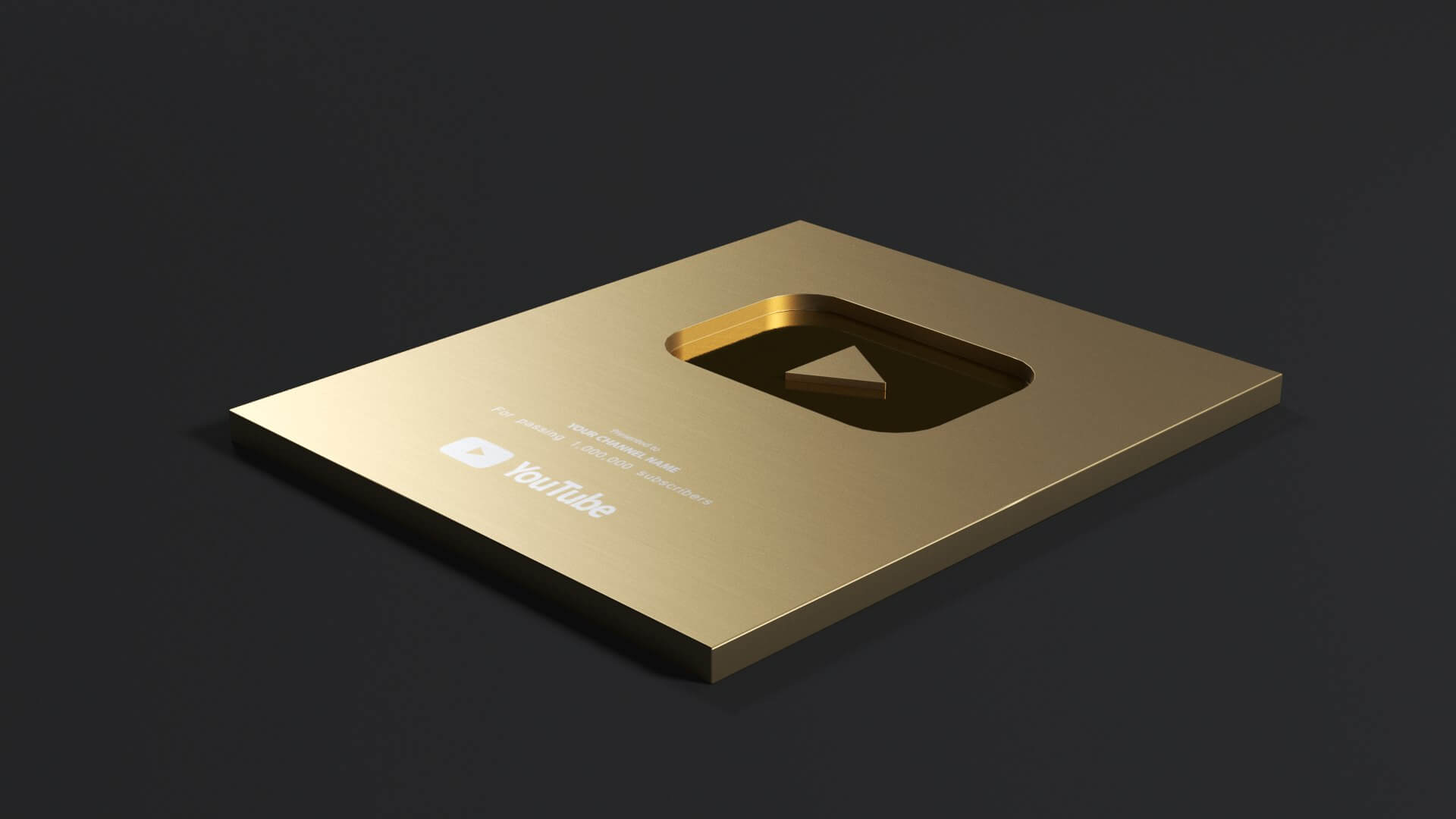 YouTube Gold Play Button - 3D Model by Arupsaha