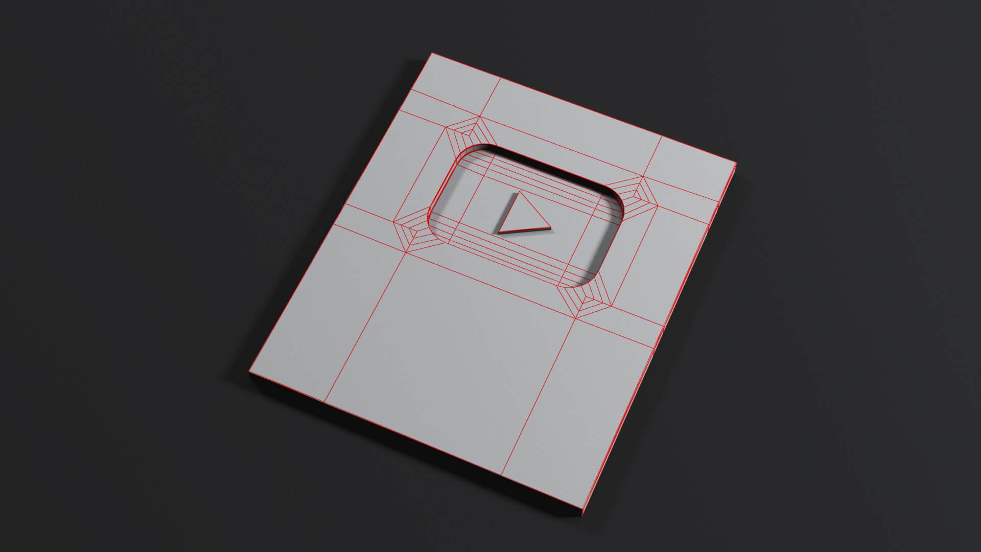 YouTube Gold Play Button - 3D Model by Arupsaha