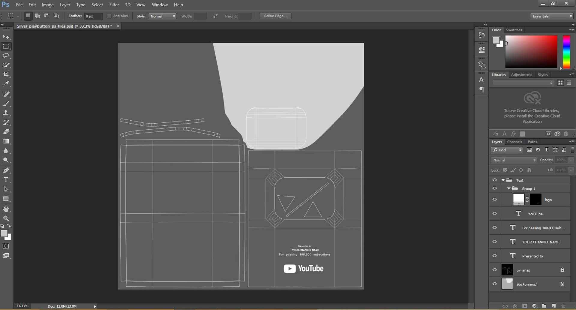 YouTube Silver Play Button - 3D Model by Arupsaha