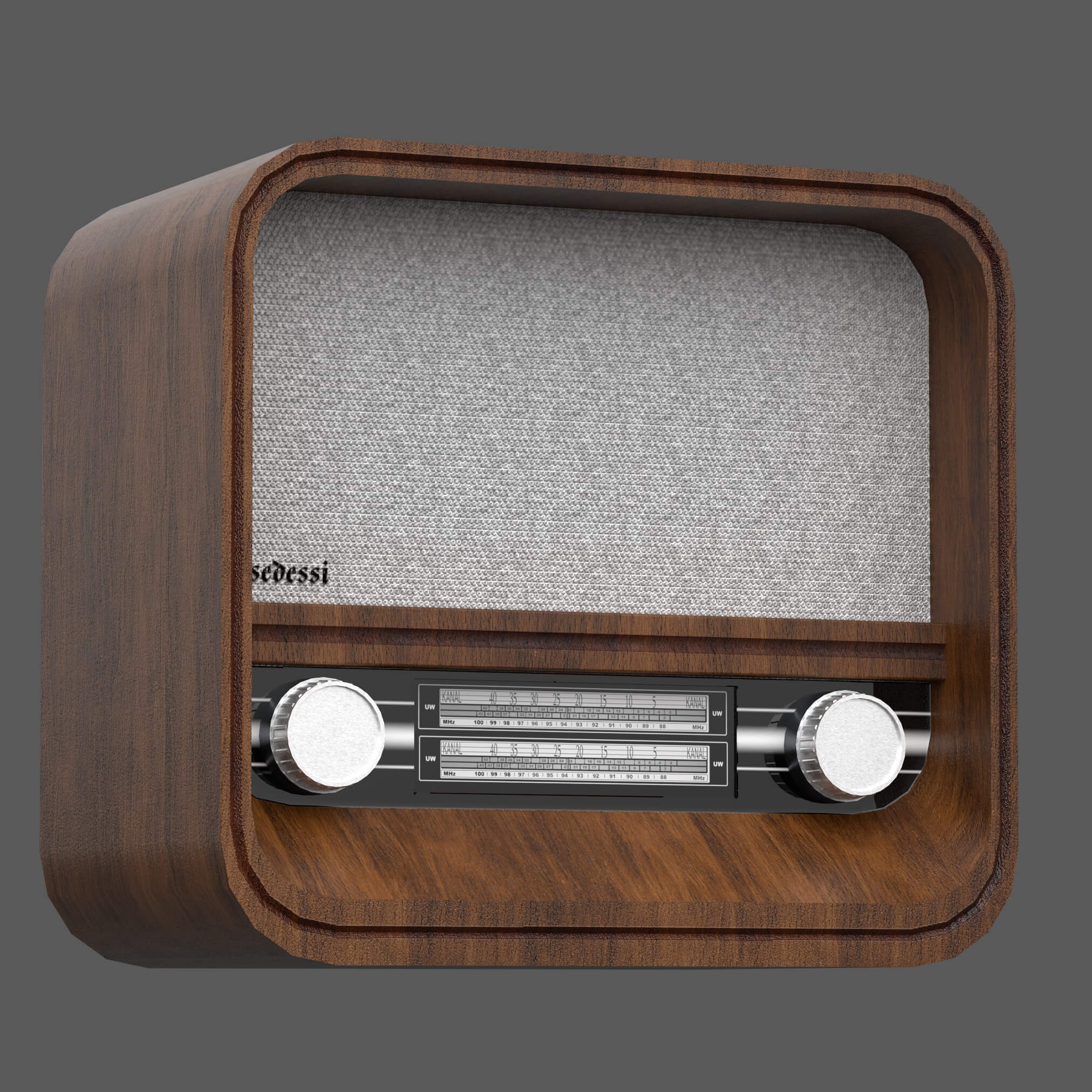 Wooden Radio Without Cable - Free 3D Model by asedessi