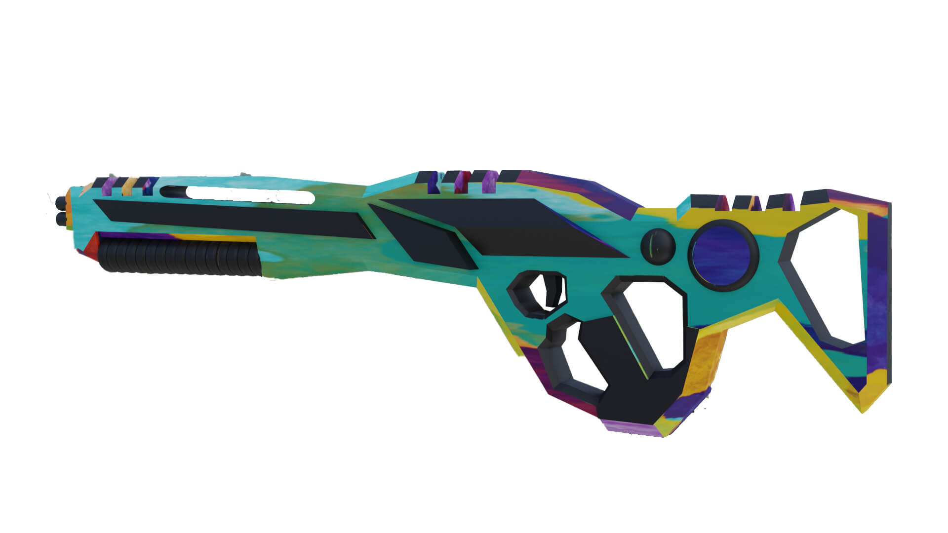 Modern Abstract Sci-Fi Gun 3D Model by ash3456