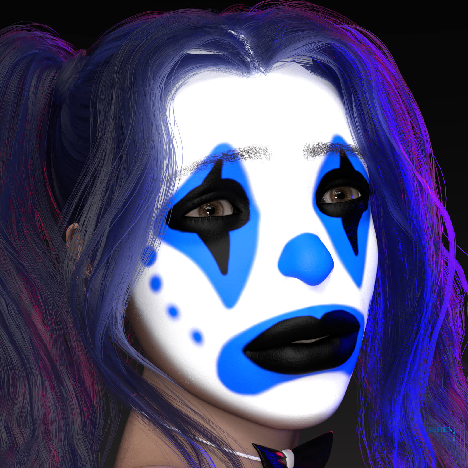 Blue Clown Makeup for G9 - Daz Content by AshenPortfolio