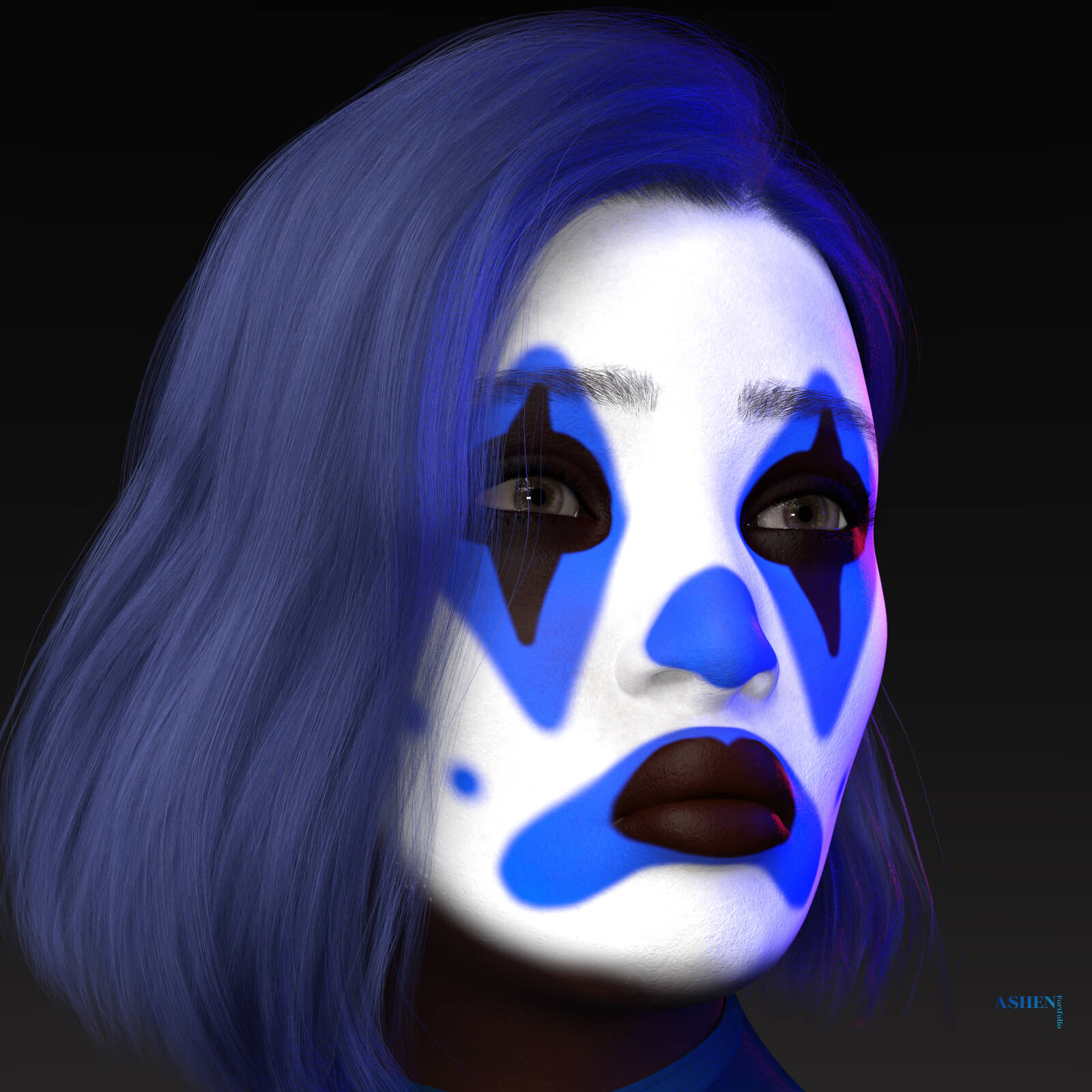 Blue Clown Makeup for G9 - Daz Content by AshenPortfolio