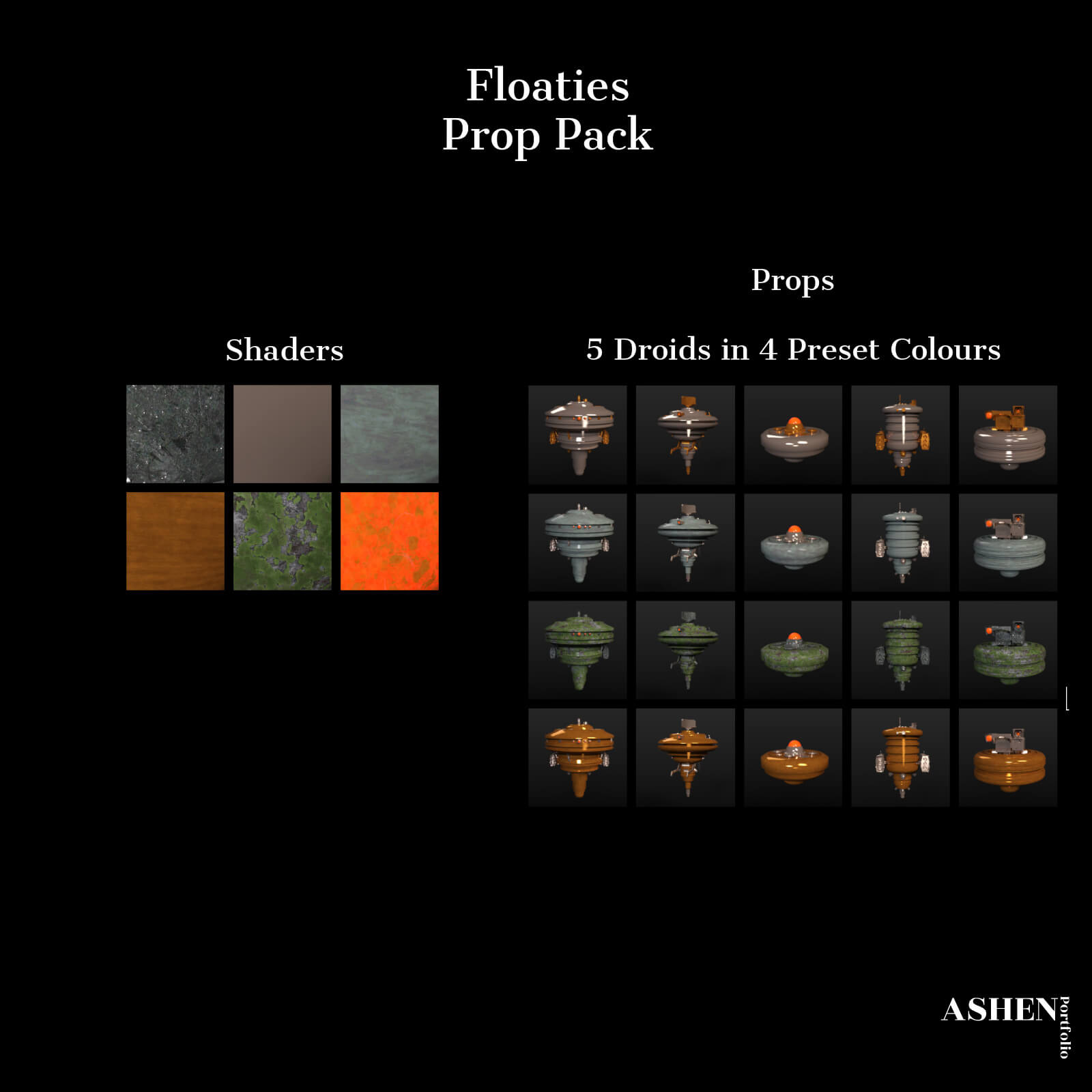 Floaties Droid Prop Pack - Daz Content by AshenPortfolio