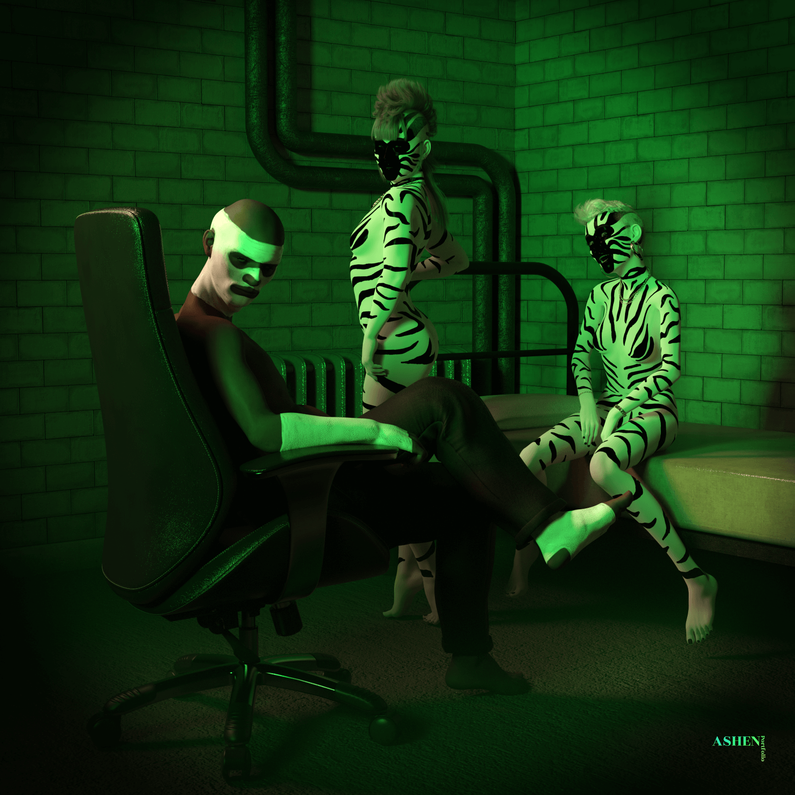 Mob Boss Bubba Bob 3D Render, Digital Art by AshenPortfolio