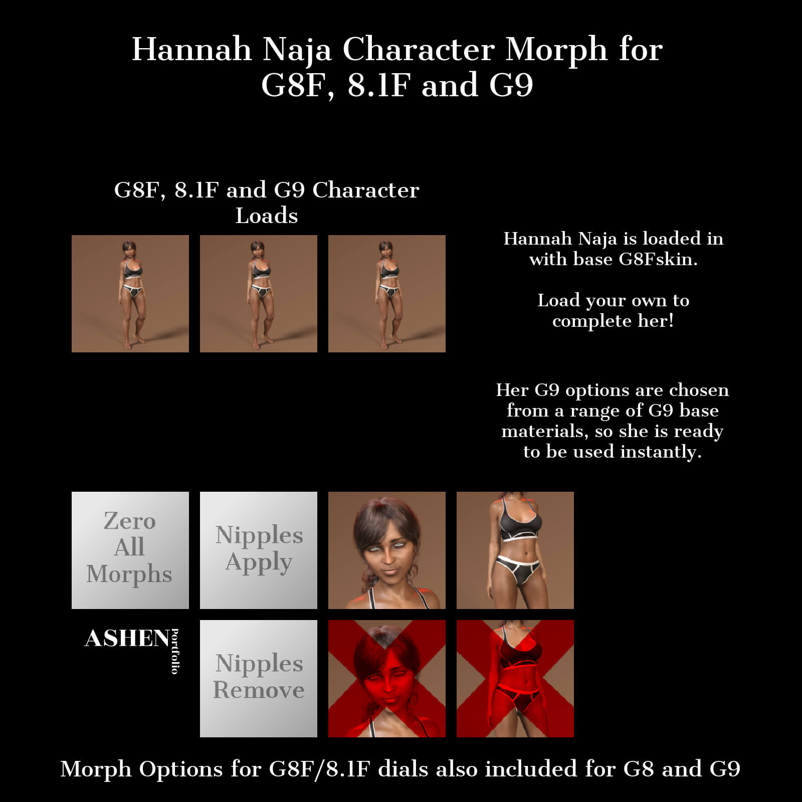 Hannah Naja Character Morph for G8F, 8.1F and G9 - Daz Content by ...