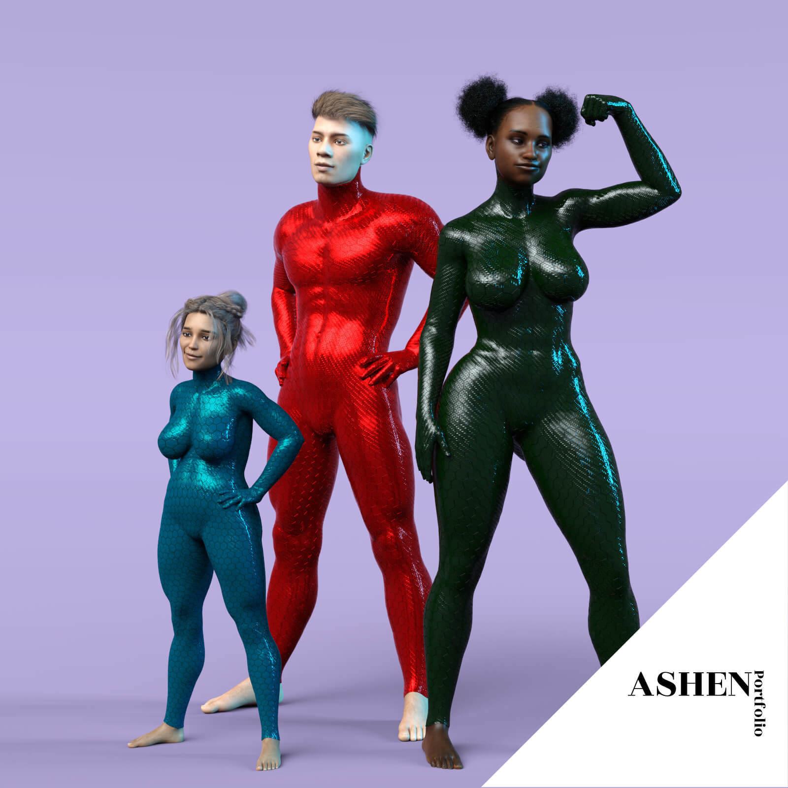 Hex Suit for Genesis 3 and 8 - Daz Content by AshenPortfolio