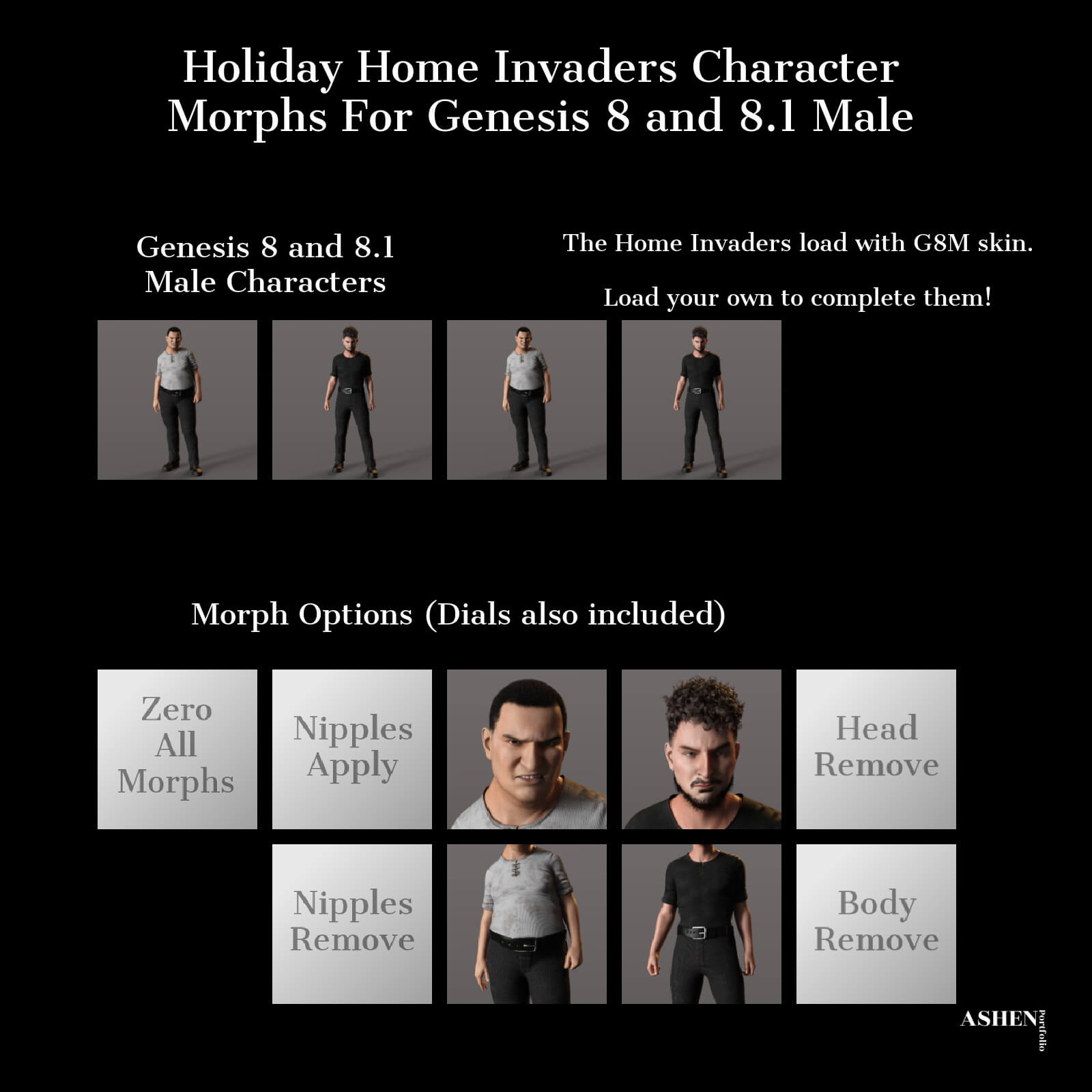 Holiday Home Invader Morphs for Genesis 8 and 8.1 Male - Daz Content by AshenPortfolio