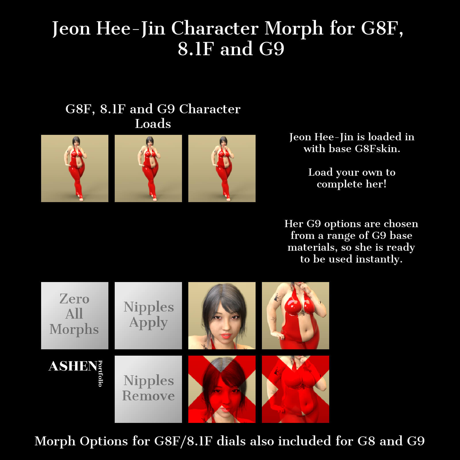 Jeon Hee-Jin Character Morphs for G8F, 8.1F and G9 Daz Content by ...