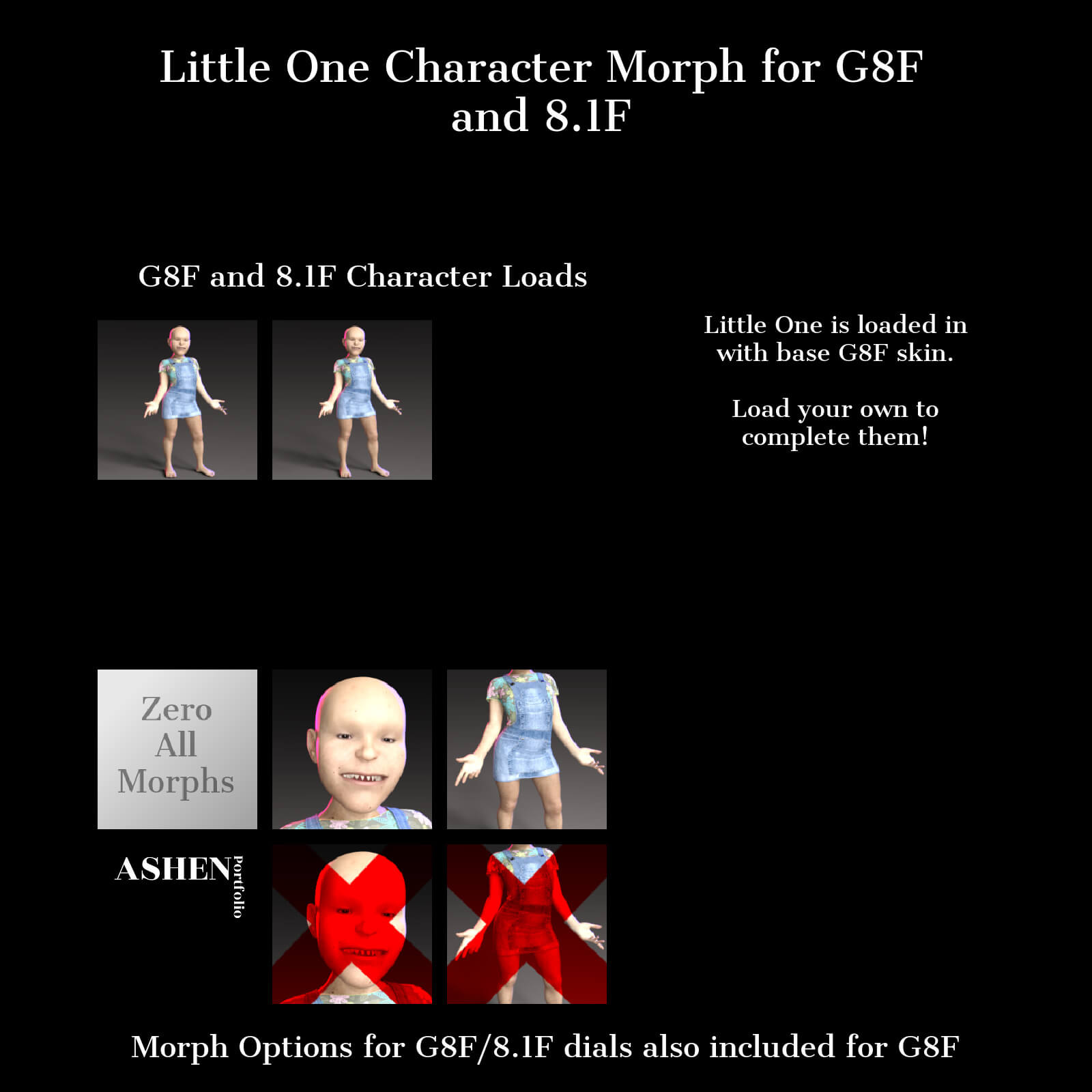 Little One Character Morph for G8F and 8.1F - Daz Content by AshenPortfolio