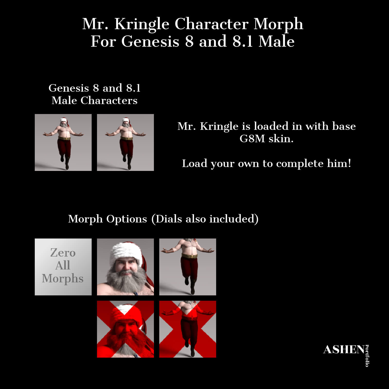 MR. Kringle Character Morph for Genesis 8 and 8.1 Male - Daz Content by AshenPortfolio