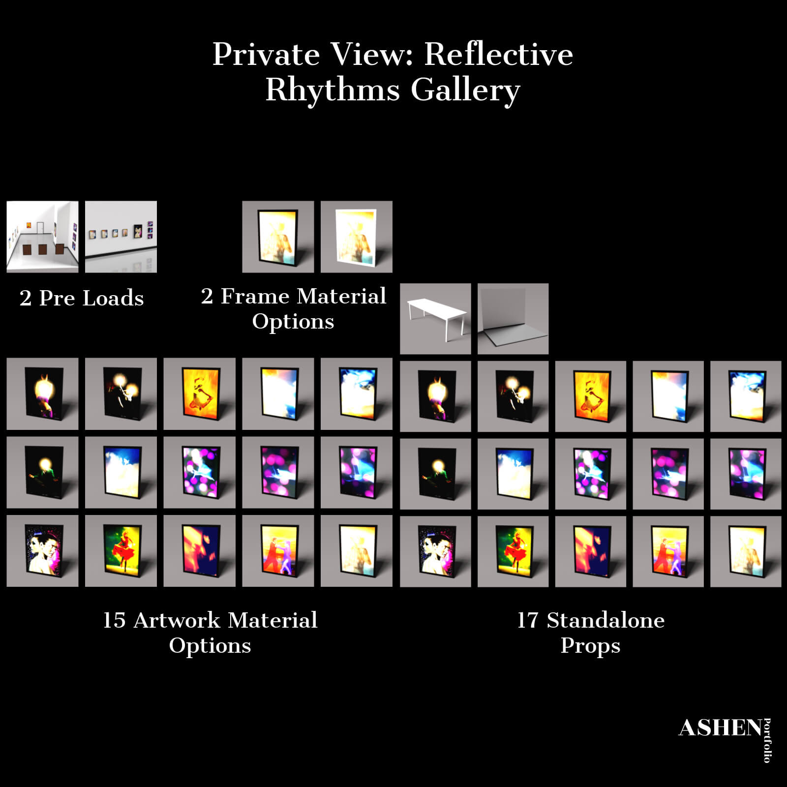 Private View: Reflective Rhythms Gallery - Daz Content by AshenPortfolio