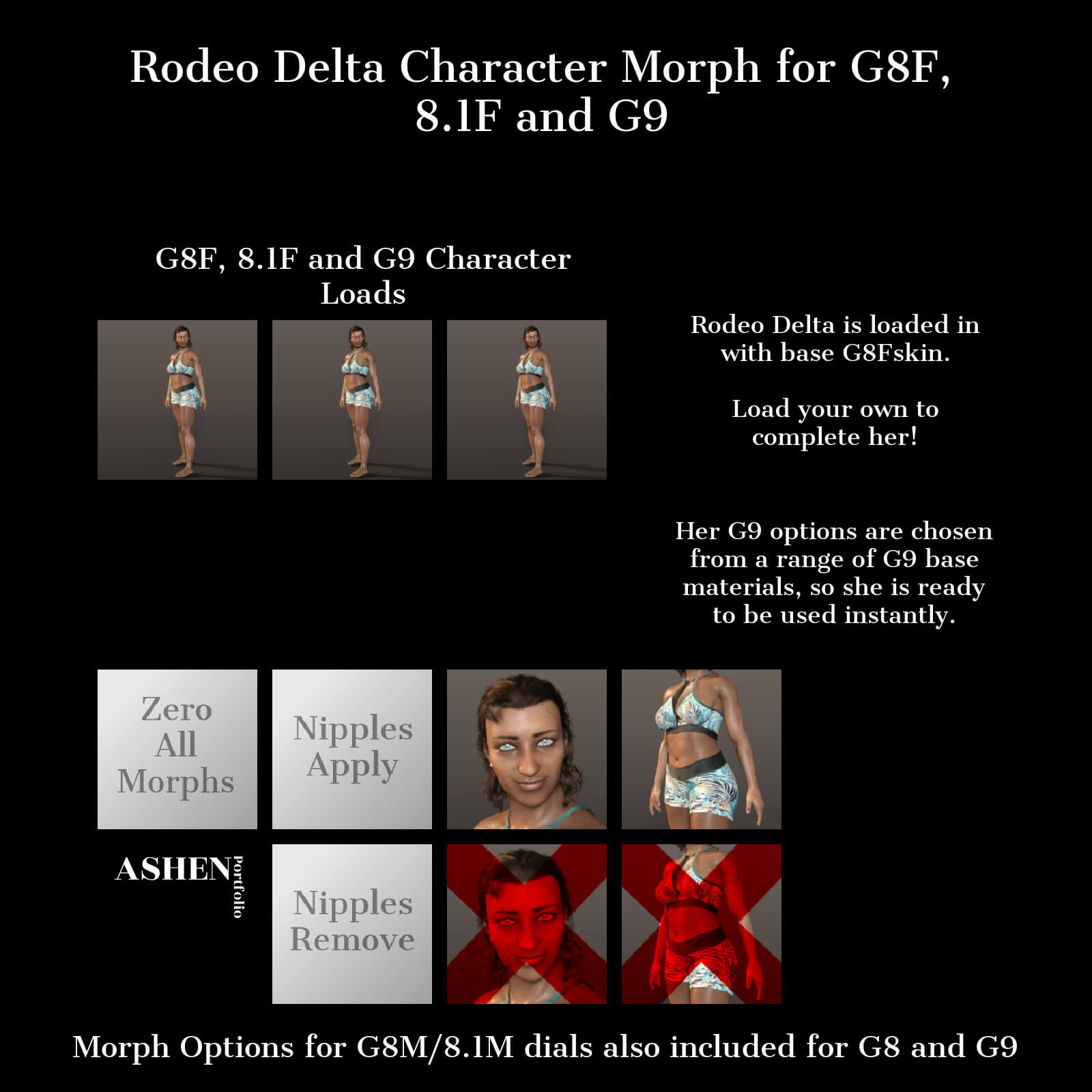 Rodeo Delta Character Morph for G8F, 8.1F and G9 - Daz Content by ...