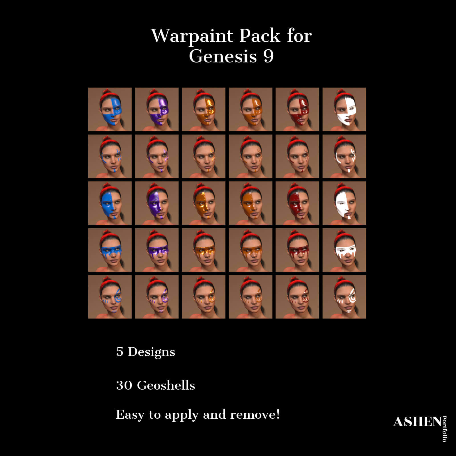 Warpaint for G9 - Daz Content by AshenPortfolio
