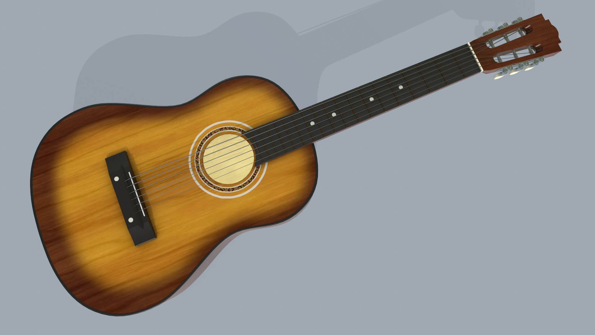 Acoustic Guitar - Free 3D Model by AshMesh