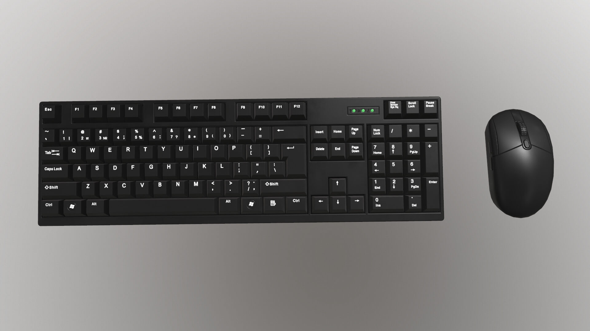 Computer Mouse and Keyboard - 3D Model by AshMesh