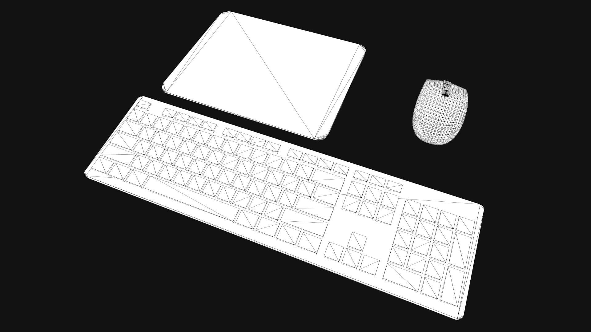 Computer Mouse and Keyboard - 3D Model by AshMesh