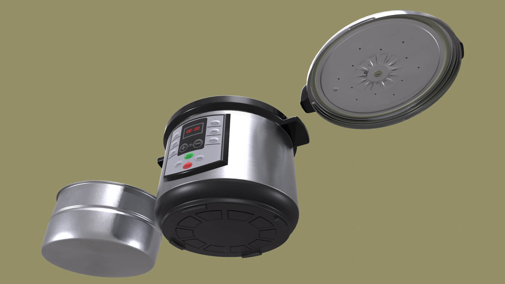 Electric Pressure Cooker - 3D Model by AshMesh