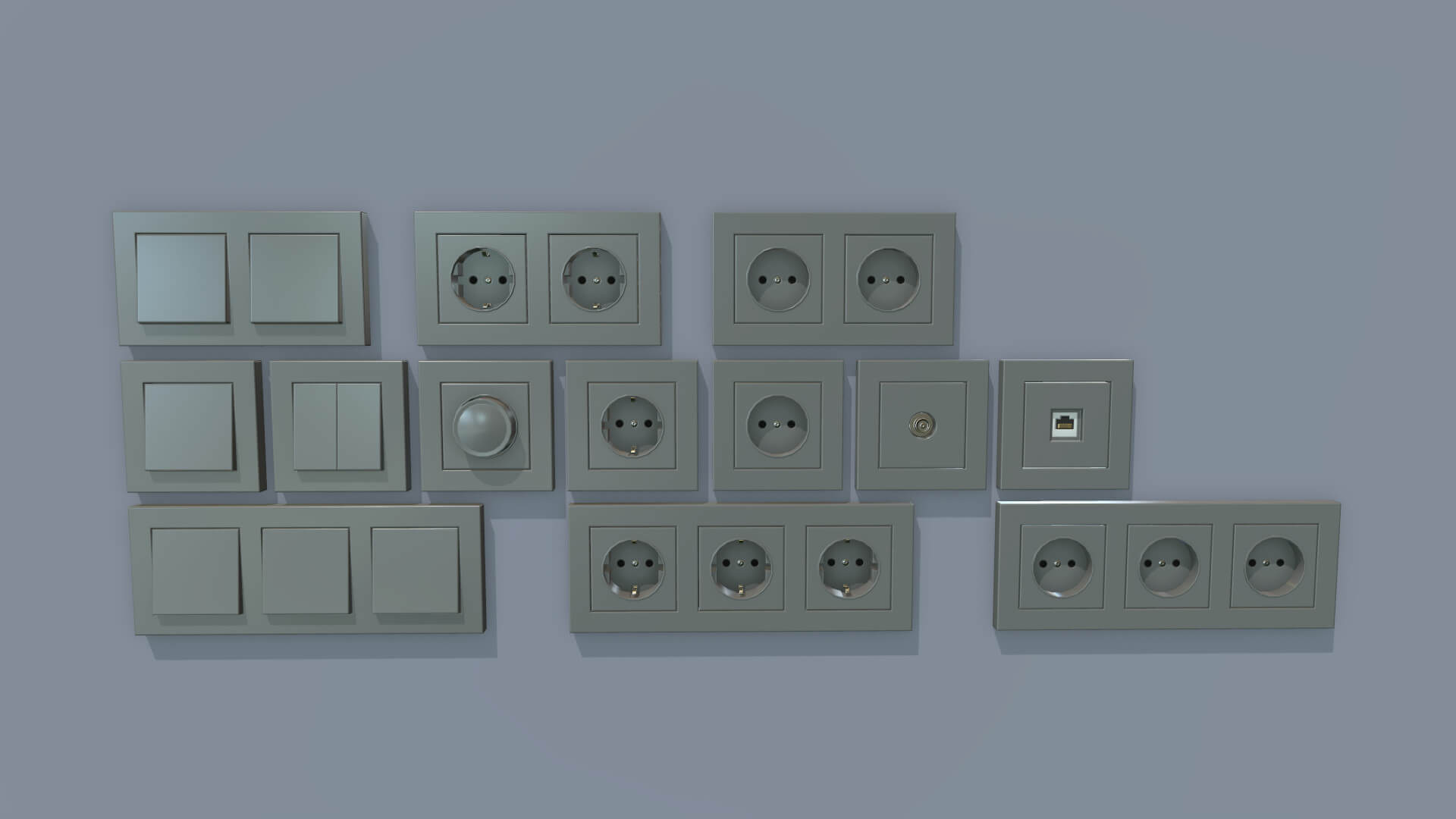 Electrical Switches and Outlets - 3D Model by AshMesh