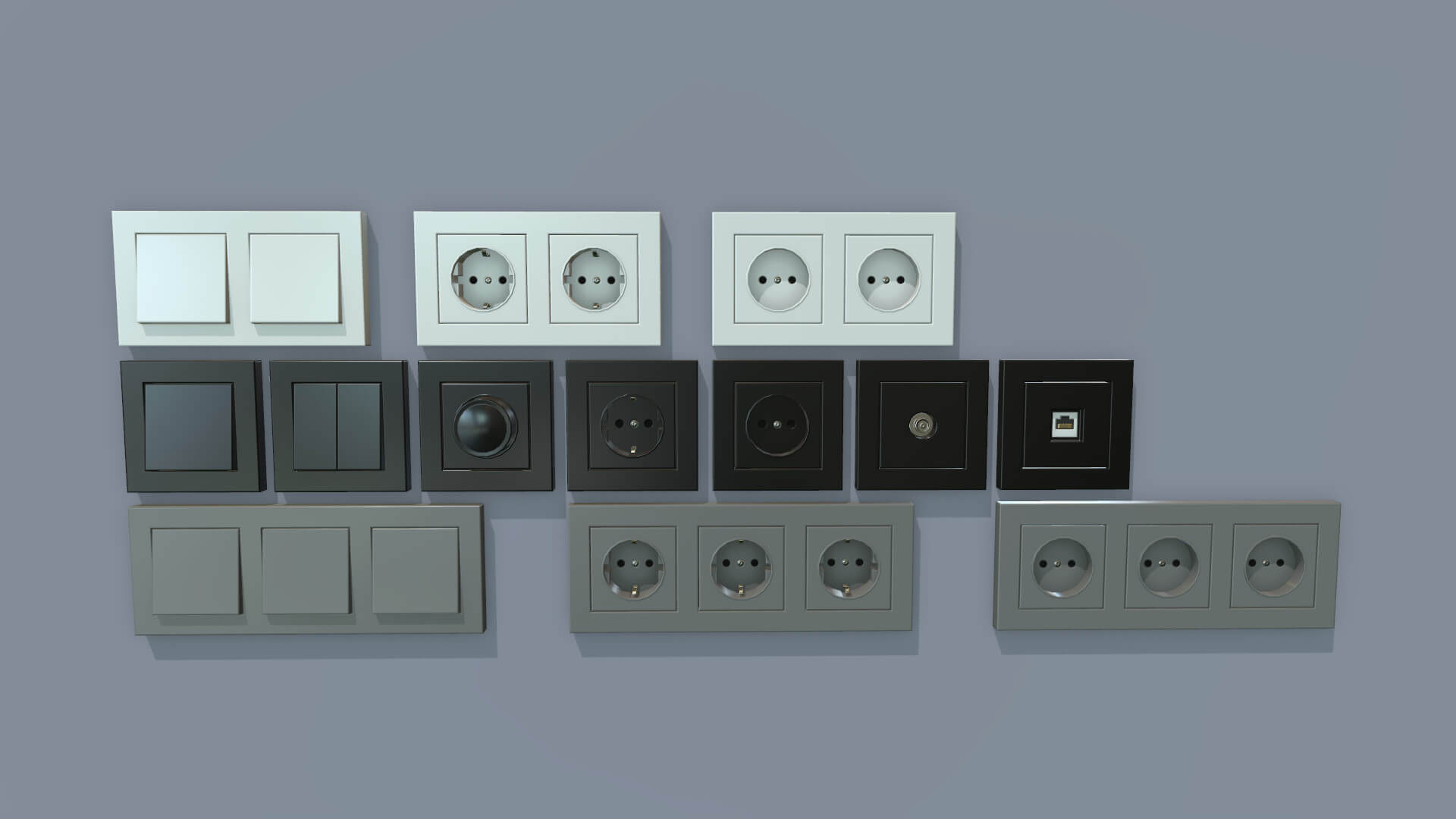 Electrical Switches and Outlets - 3D Model by AshMesh