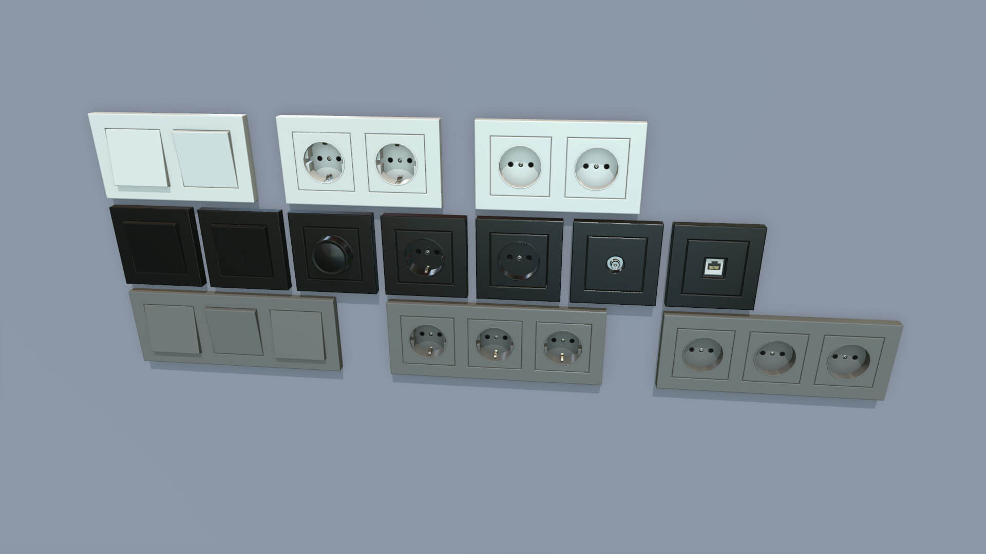 Electrical Switches and Outlets - 3D Model by AshMesh