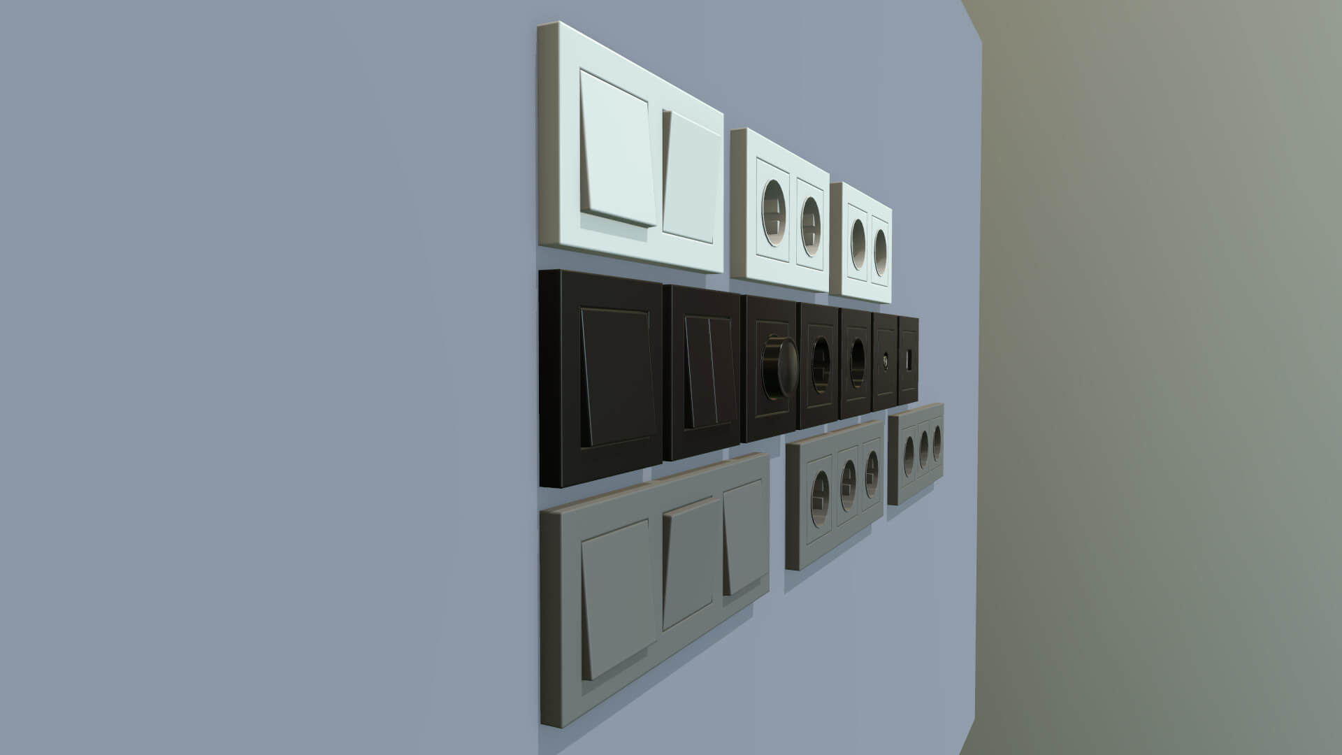 Electrical Switches and Outlets - 3D Model by AshMesh