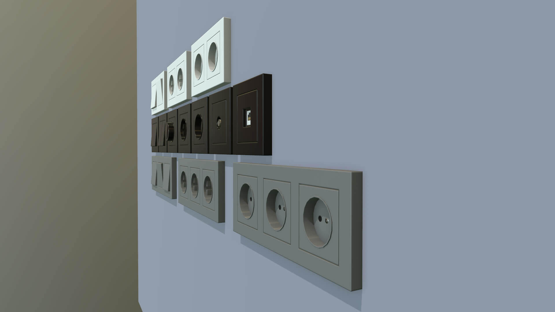 Electrical Switches and Outlets - 3D Model by AshMesh