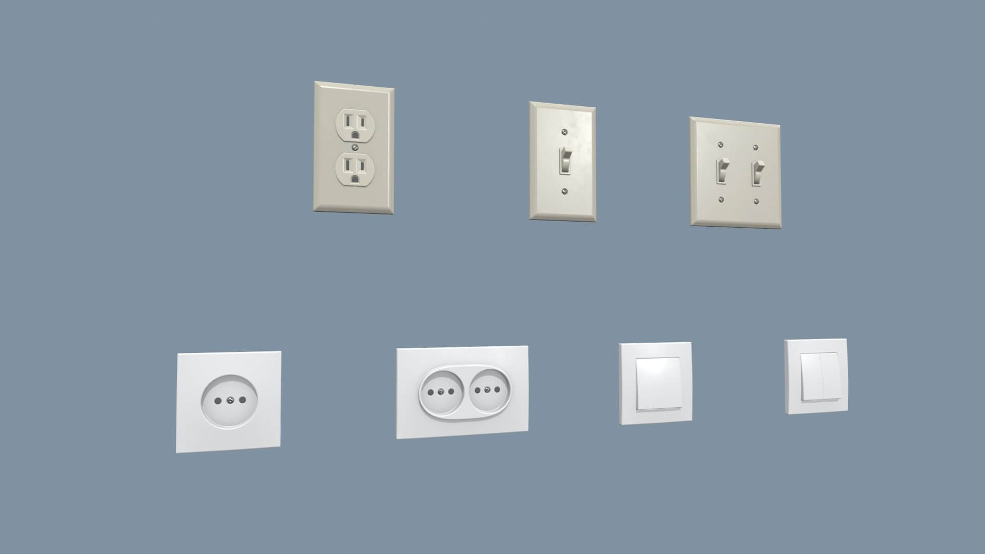 Electrical Switches and Outlets - 3D Model by AshMesh