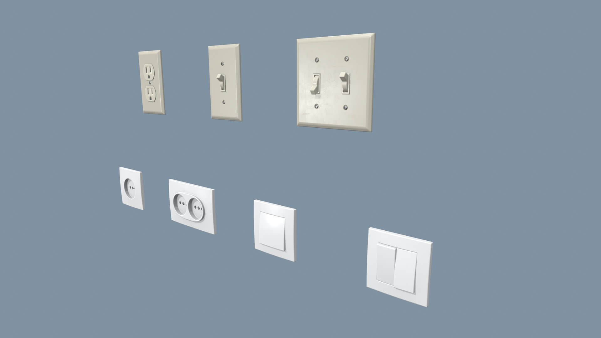Electrical Switches and Outlets - 3D Model by AshMesh