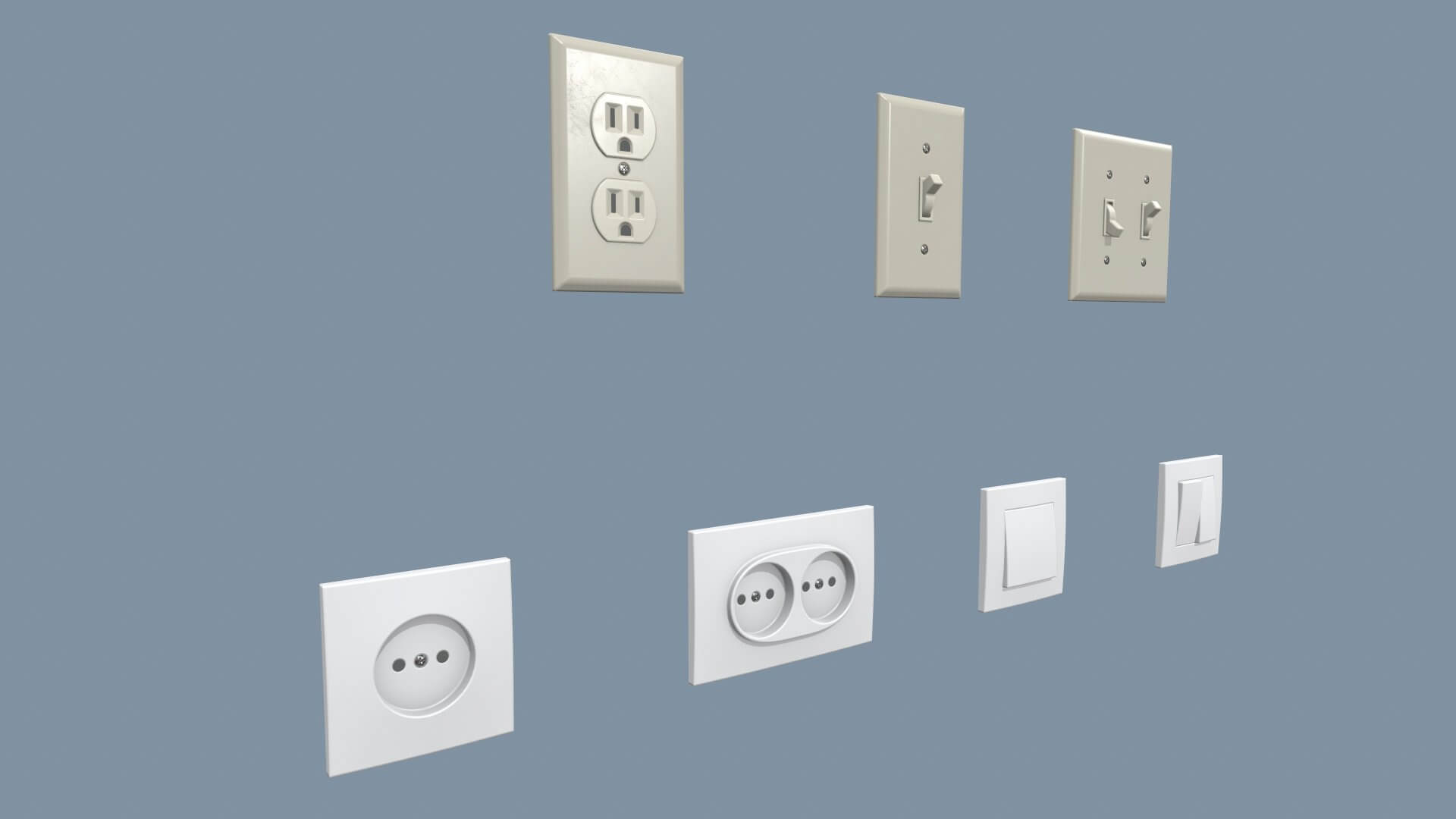 Electrical Switches and Outlets - 3D Model by AshMesh