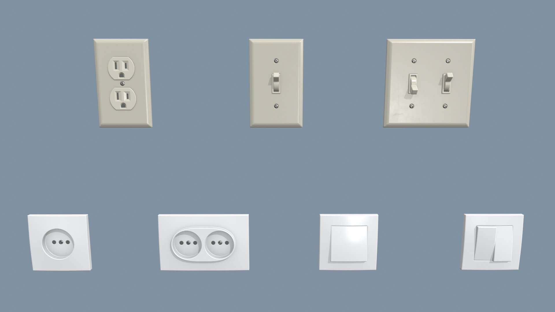 Electrical Switches and Outlets - 3D Model by AshMesh