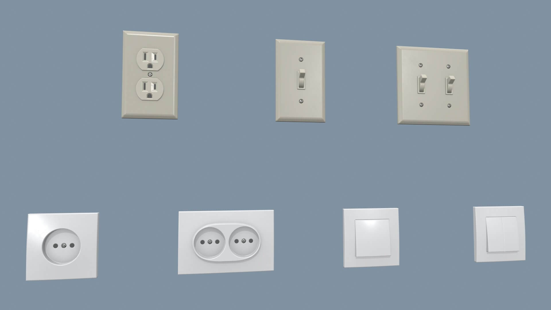 Electrical Switches and Outlets - 3D Model by AshMesh
