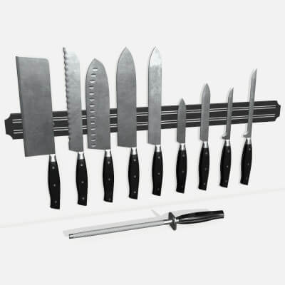 Kitchen Knife Set - 3D Model by AshMesh