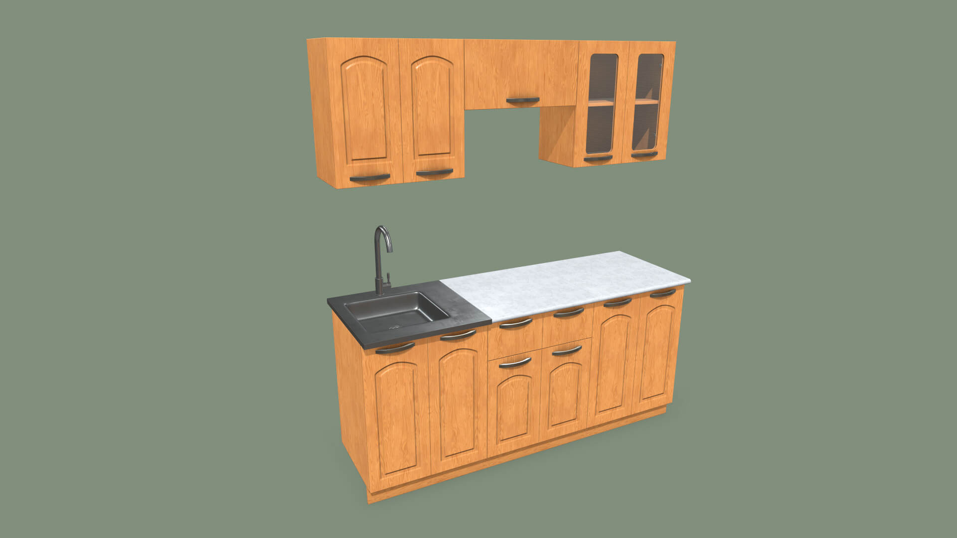 Kitchen Set - 3D Model by AshMesh