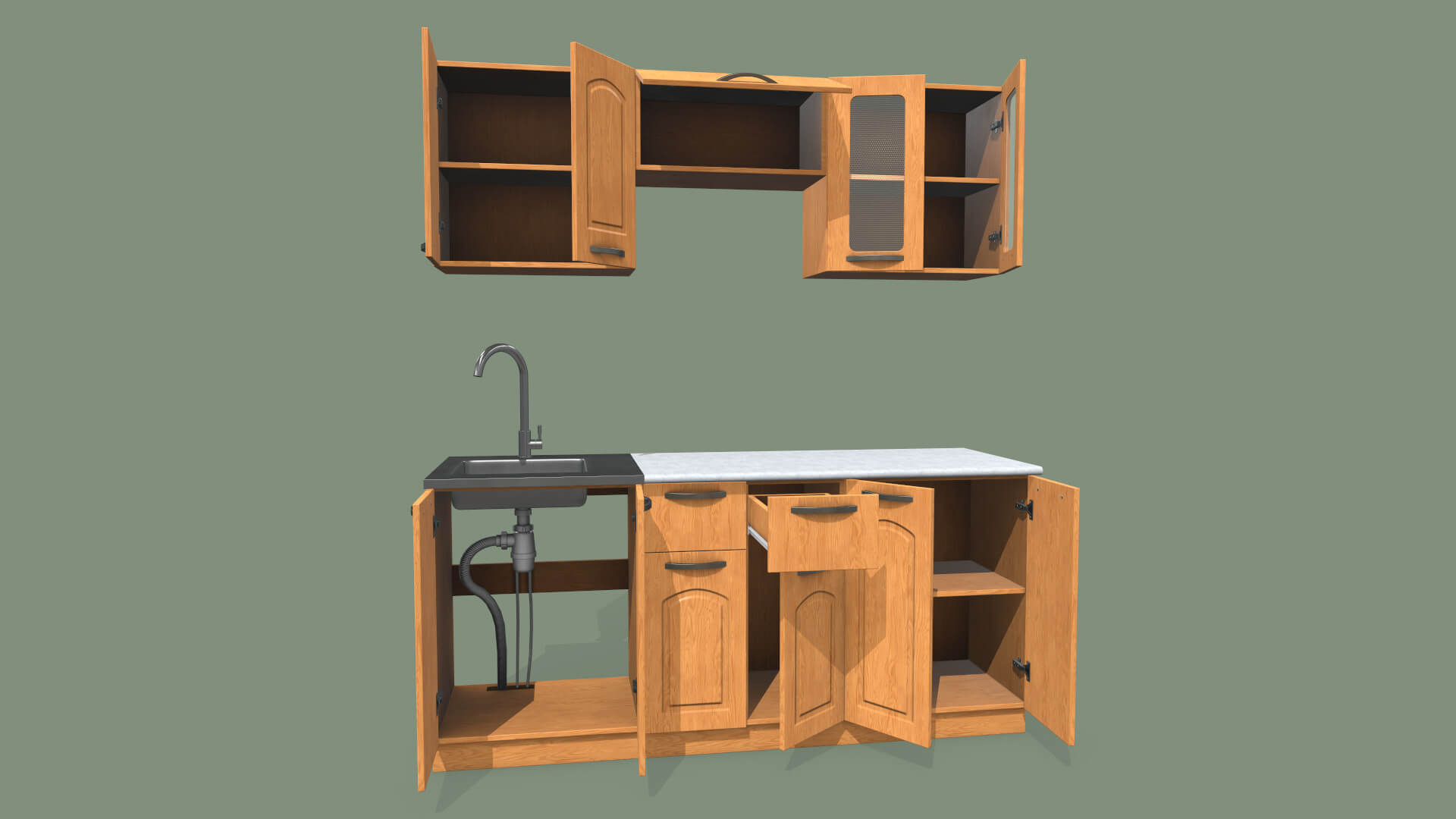 Kitchen Set - 3D Model by AshMesh