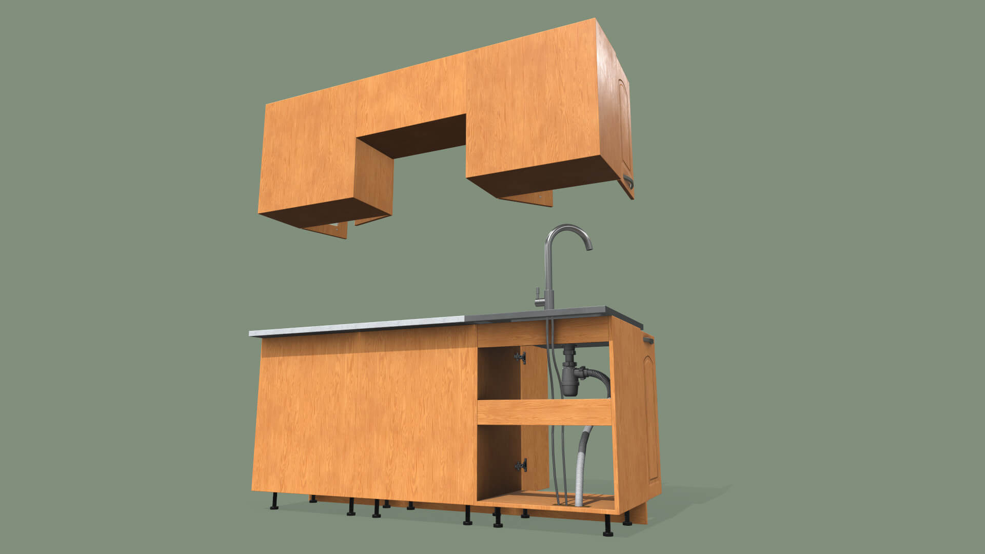 Kitchen Set - 3D Model by AshMesh