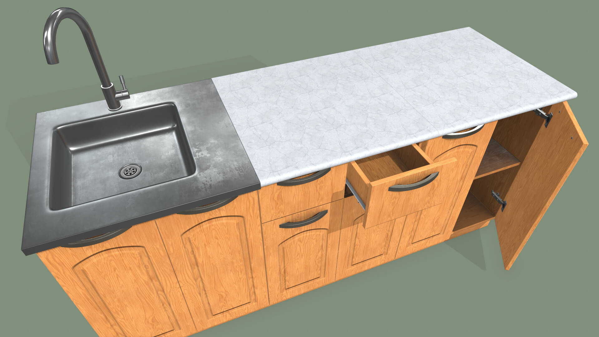 Kitchen Set - 3D Model by AshMesh