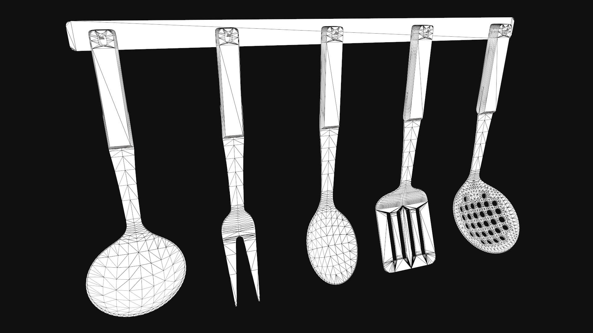 Kitchen Utensils - 3D Model by AshMesh