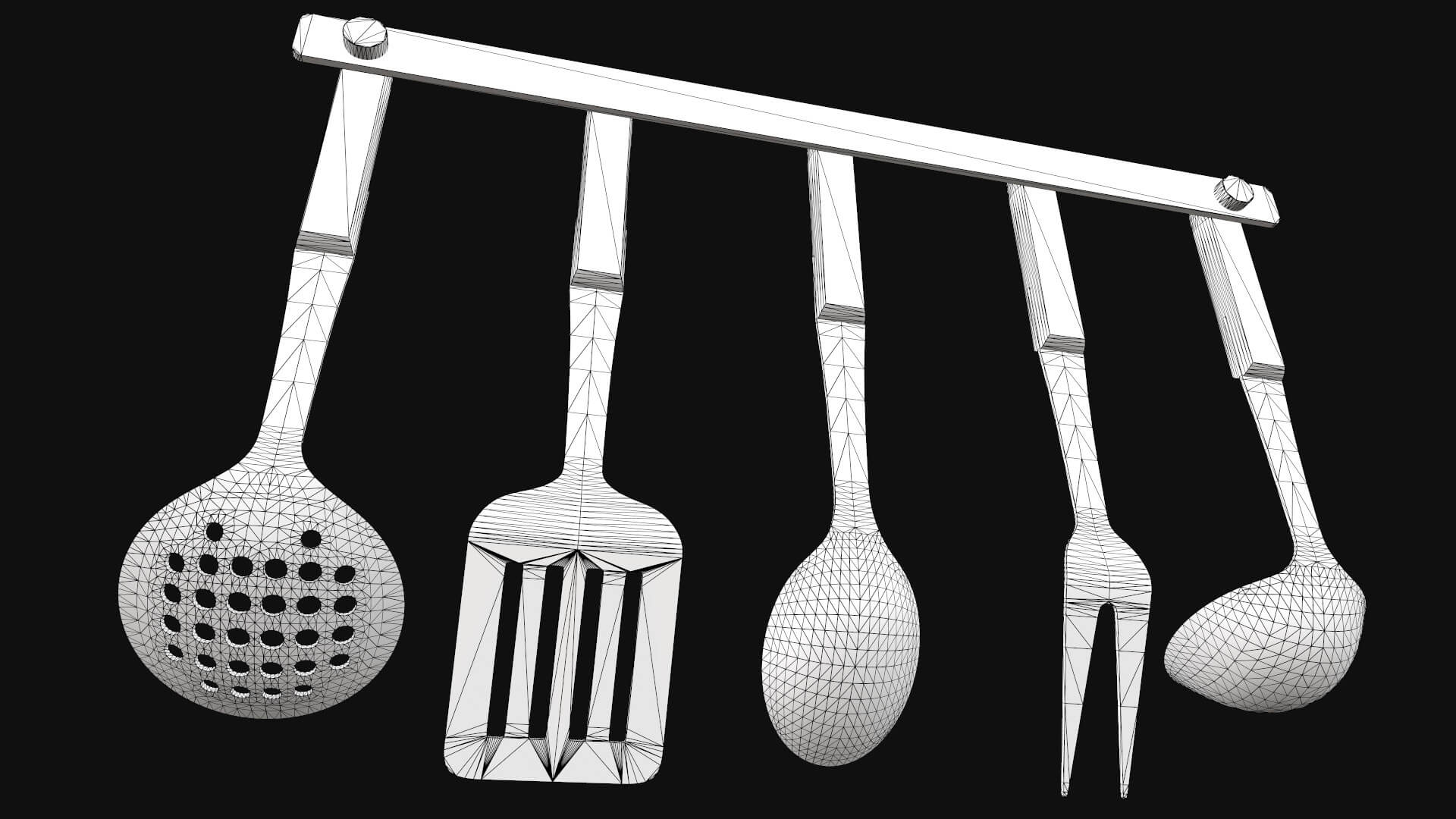 Kitchen Utensils - 3D Model by AshMesh