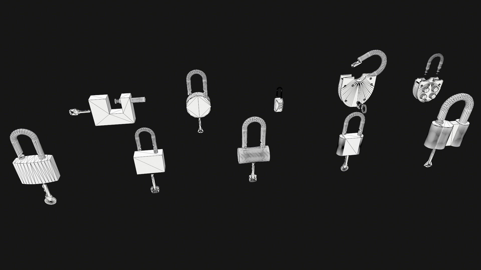 Padlocks Pack - 3D Model by AshMesh