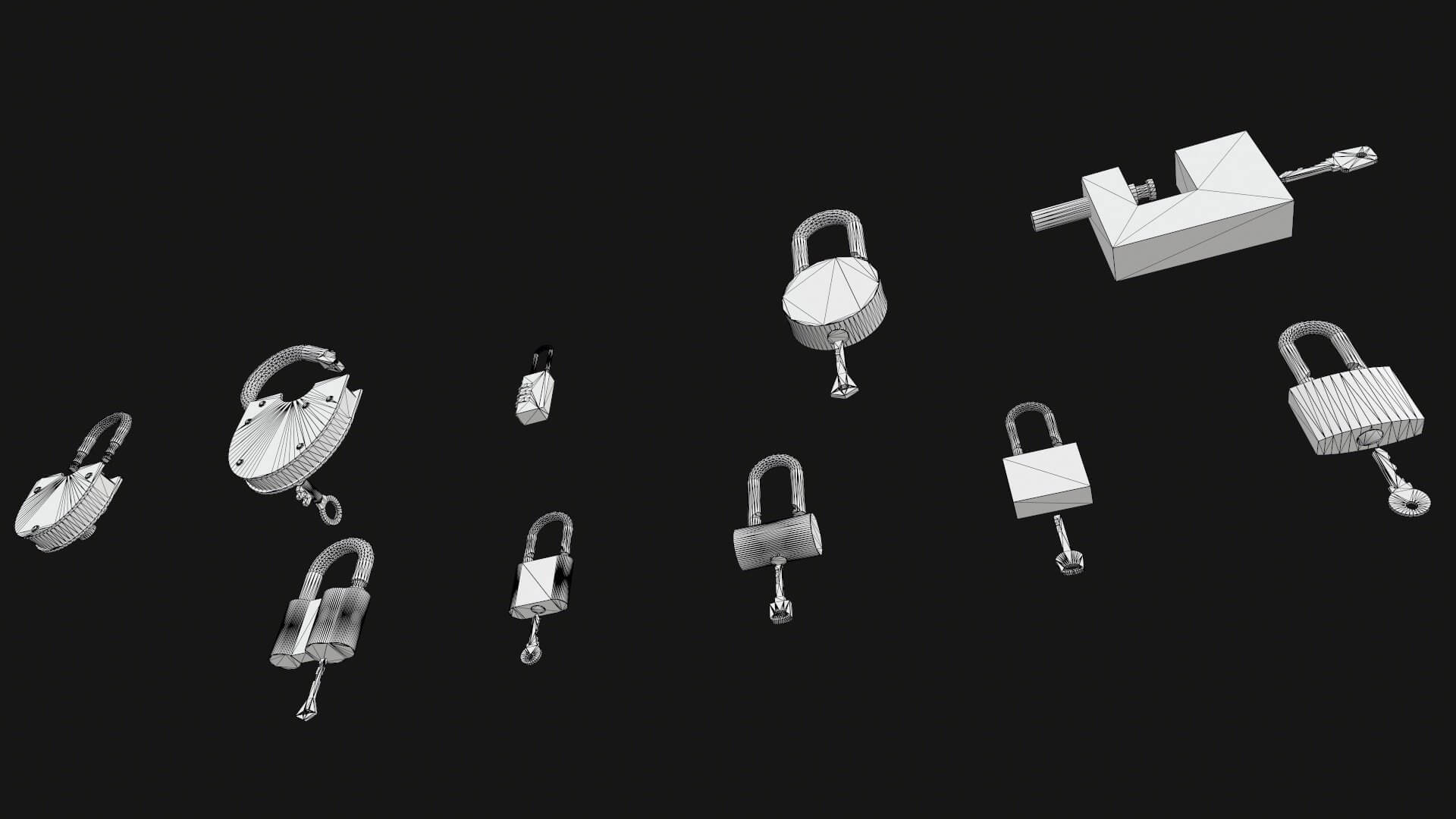 Padlocks Pack - 3D Model by AshMesh