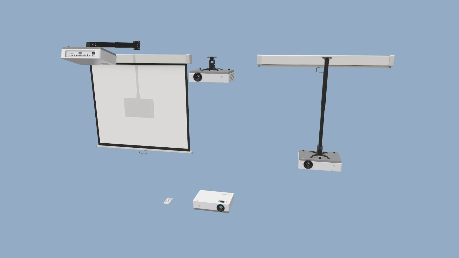 Projector and Screen - 3D Model by AshMesh