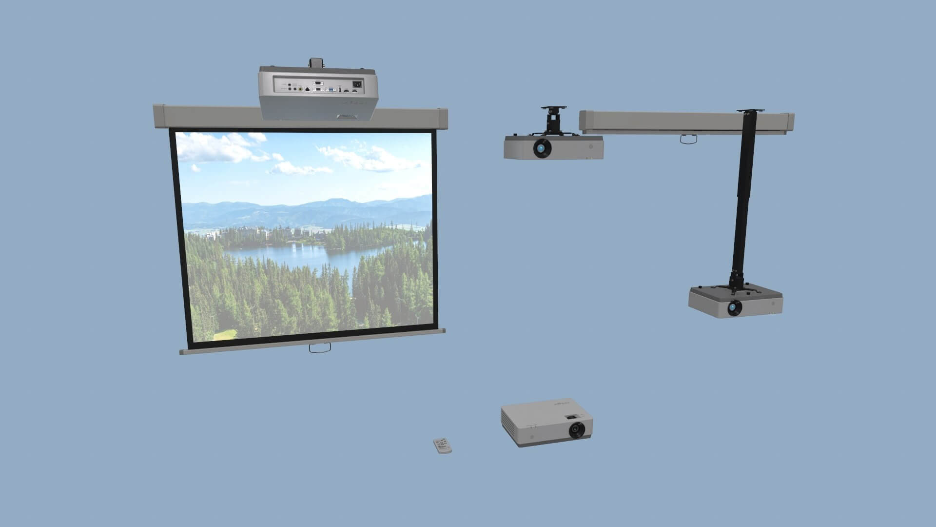 Projector and Screen - 3D Model by AshMesh