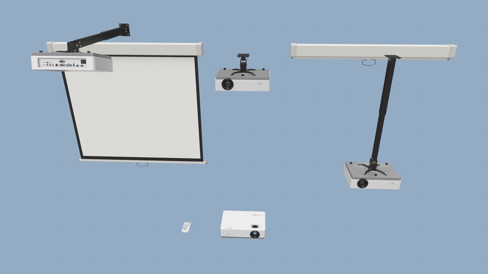 Projector and Screen - 3D Model by AshMesh
