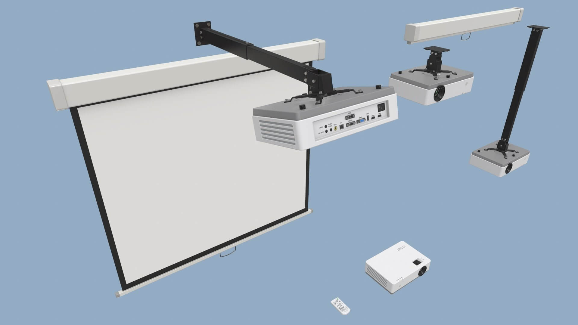 Projector and Screen - 3D Model by AshMesh