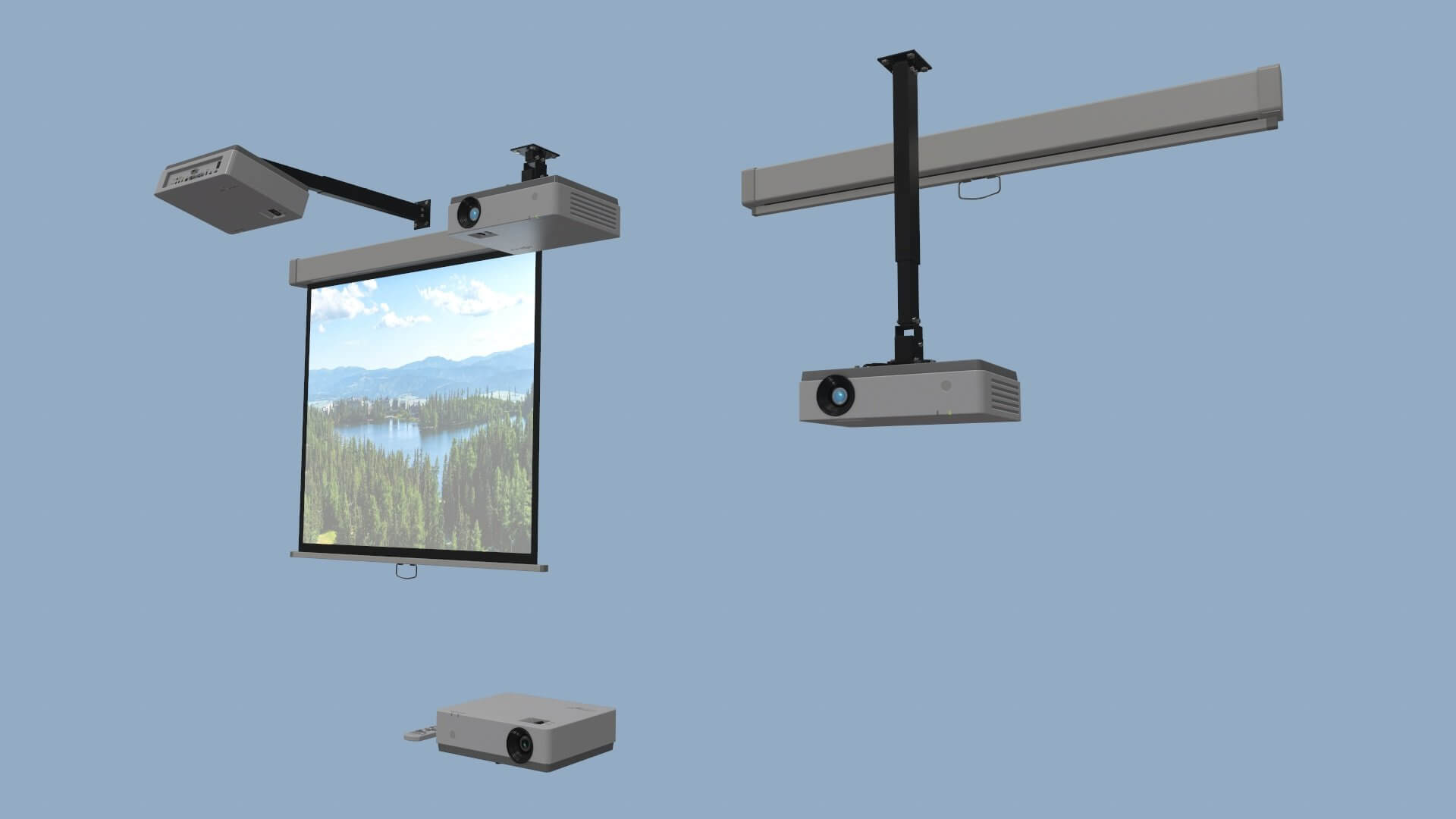 Projector and Screen - 3D Model by AshMesh