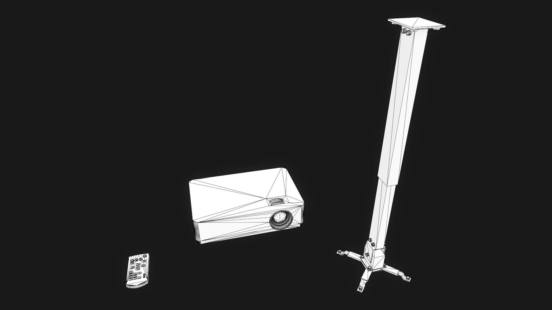 Projector and Screen - 3D Model by AshMesh