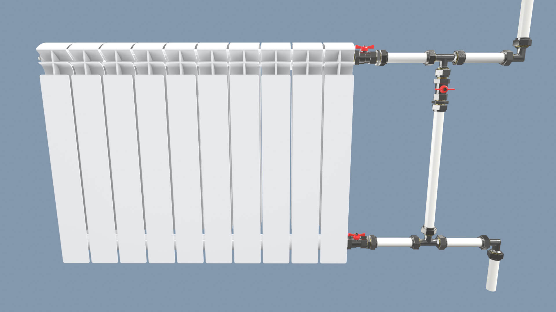 Radiators With Modular Pipes - 3D Model by AshMesh